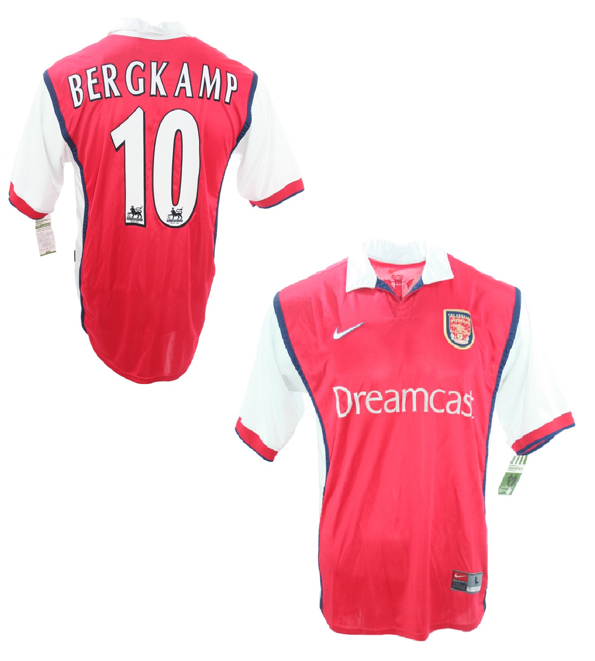 Nike FC Arsenal Trikot 10 Dennis Bergkamp 1999/00 Sega Dreamcast Herren ...